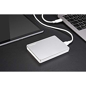 Toshiba Canvio Flex 4TB Portable External Hard Drive USB-C USB 3.0, Silver for PC, Mac, & Tablet - HDTX140XSCCA