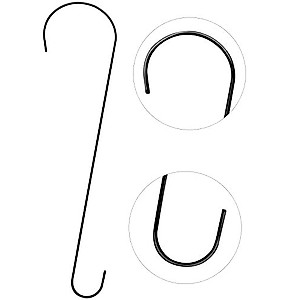 DINGEE 24 Inch Large Tree Branch Hooks, 6 Pack Extra Long Metal Black S Hooks for Hanging Plants, Garden Hooks for Hanging Bird Feeders,Plant Hooks Outdoor Hanging Basket-Outdoor or Indoor Use