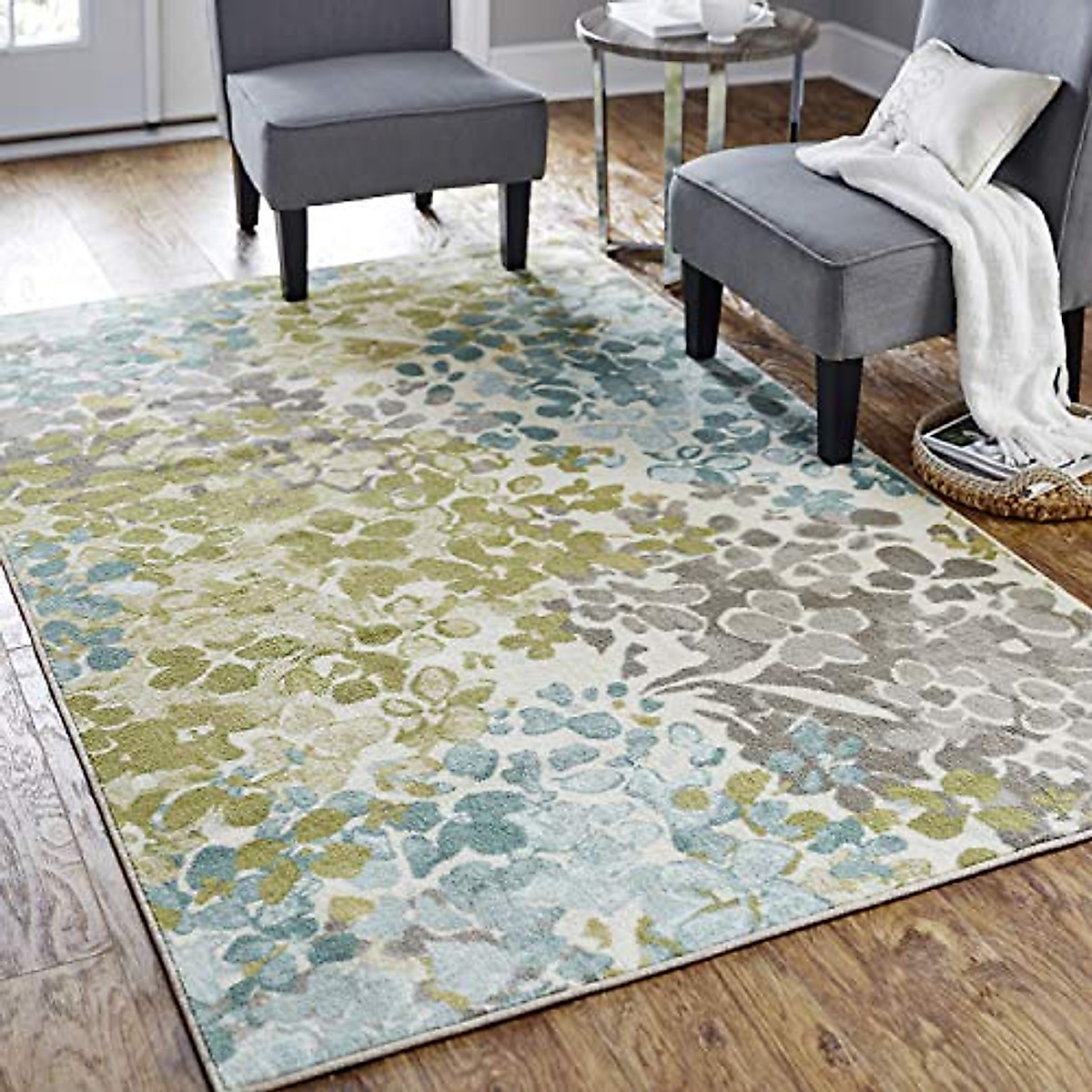 Mohawk Home Aurora Radiance Aqua Abstract Floral Accent Area Rug, 2'6"x3'10", Blue/Green