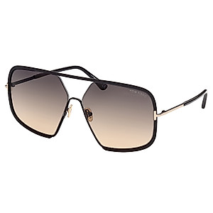 Tom Ford WARREN-02 FT 0867 Shiny Black/Grey Brown Shaded 63/12/135 unisex Sunglasses