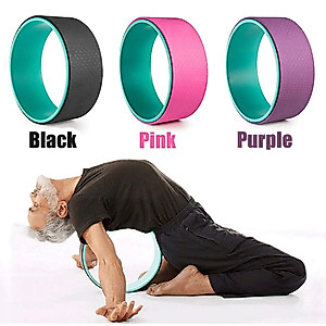KuFit Yoga Fitness Wheel & 2 pcs Blocks & 1 pcs Yoga Strap Combo Value Pack-Black