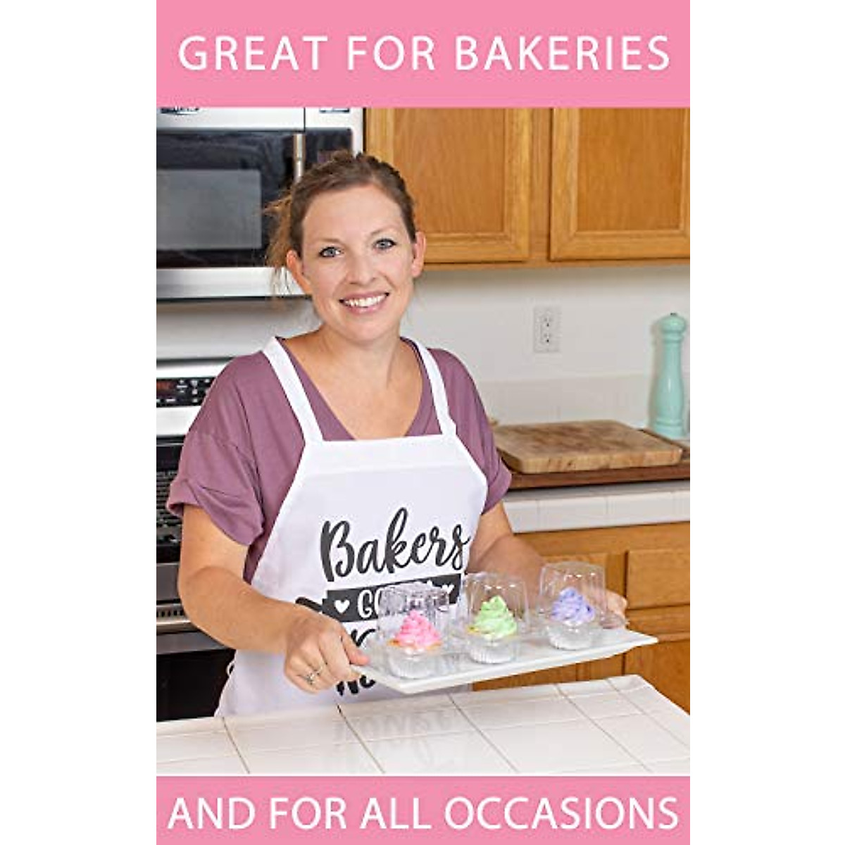 Stack'nGo Cupcake Containers - Bulk Pack | Plastic Disposable Cup Cake Boxes Carrier Holder Box (50 Carriers, 1 Single Serve)