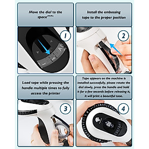 Phomemo Embossing Label Maker, E975 Vintage Retro Embossed Labeler, 3D Old School Label Makers, Handheld Manual Label Maker Machine Printer, Old Fashion Label Maker for Home, DIY & Crafting, Black