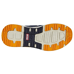 Skechers mens Go Walk Outdoor - Athletic Slip-on Trail Hiking Shoes With Air Cooled Memory Foam Sneaker, Navy/Yellow, 1 11 US