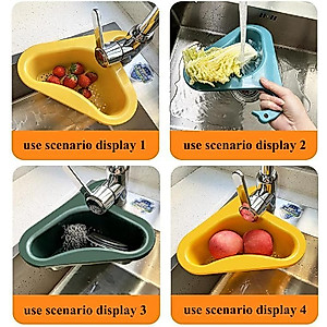 4 Pack Kitchen Sink Drain Basket Swan Drain Rack, Multifunctional Kitchen Triangular Sink Filter Swan Drain Basket for Kitchen Sink Hangs on Faucet Fits All Sink