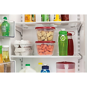 Rubbermaid Easy Find Lids Food Storage Containers, 7 Cup, Racer Red, 4-Piece Set