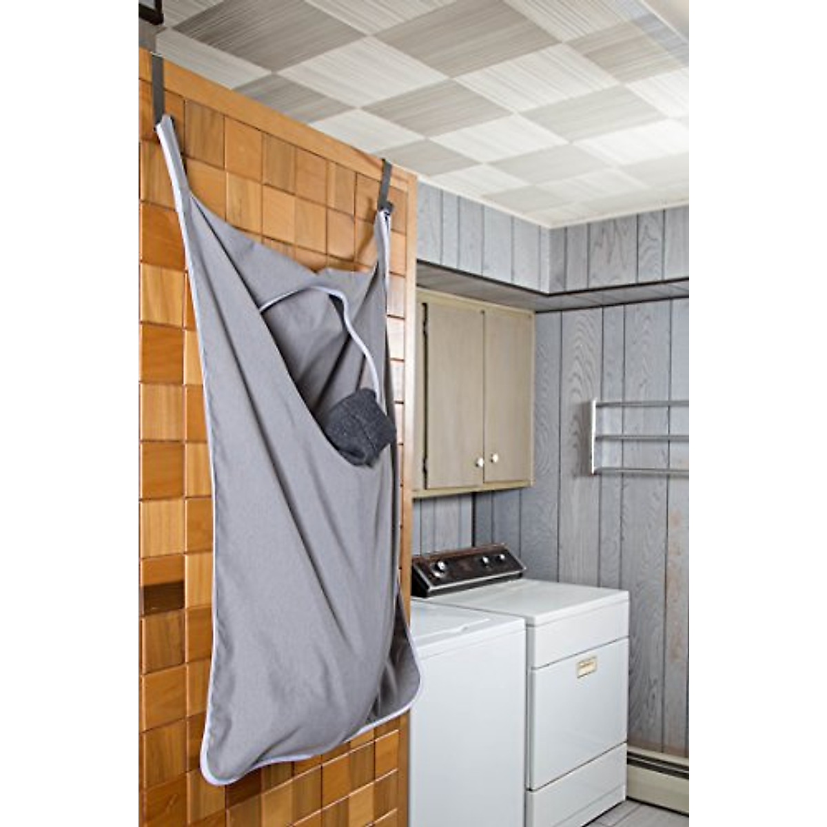 LaundryMate Extra Large Capacity Laundry Bag - with 2 Coin Pocket, Durable Strong Material Foldable Laundry Sack for College, Dorm and Apartment Dwellers Collapsible Laundry Bag (2 PK Hanging)