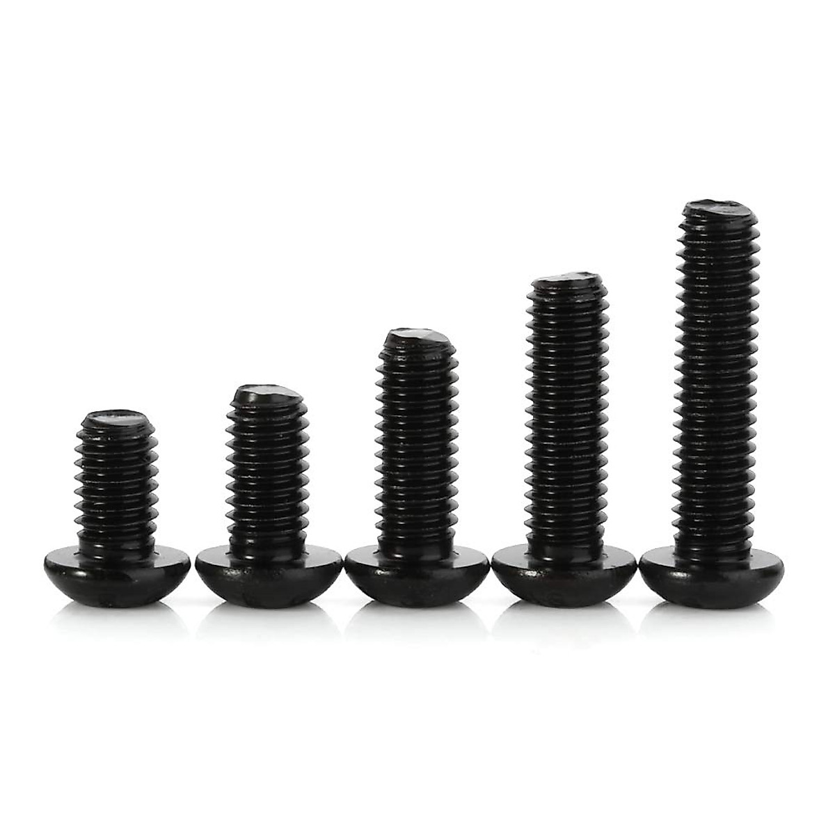 M6 x 20mm/25mm/30mm/35mm/40mm Button Head Socket Cap Screw Kit Assortment, Alloy Steel Grade 10.9, Allen Hex Drive, Fully Threaded, 50 PCS