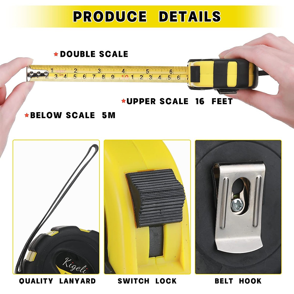 24 Pack 16 ft Retractable Tape Measure Tape Measure Bulk Self Locking Easy Read Measuring Tape Small Tape Measure Easy Read Tape Measure with Fractions 1/8 Measurement