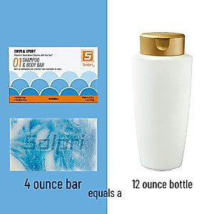 Solpri Swim Shampoo Soap Bar for Hair & Body Unscented with Vitamin C to Remove Chlorine 4 oz