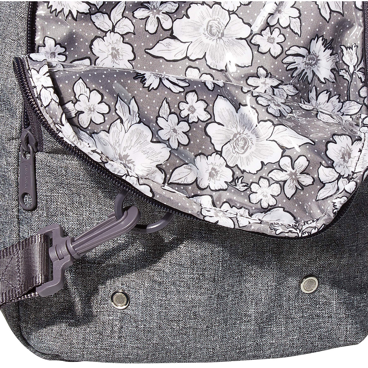 Vera Bradley Women's Recycled Lighten Up Reactive Small Gym Bag, Gray Heather, One Size