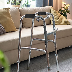 2 Pack Walker Hand Grips Cover, Coldairsoap Walker Cushion Hand Grips For Rolling Wheelchair, Elderly Grippers, Rollator Handle (black)