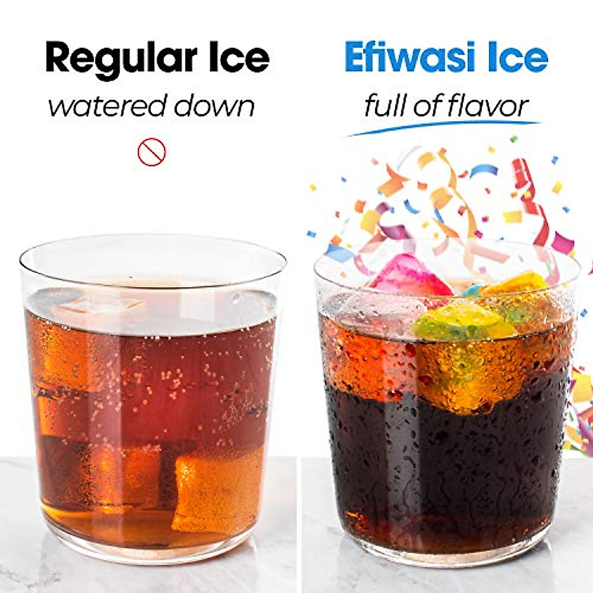 Reusable Ice Cubes For Drinks - Chills Drinks Without Diluting Them - Made From BPA Free Plastic - Refreezable, Washable, Quick And Easy To Use - Pack Of 30 With Storage Container by Efiwasi