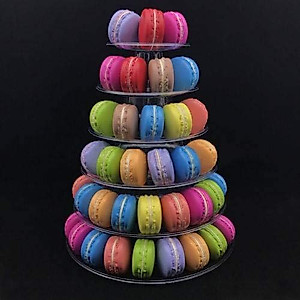 Candora 6 Tiers Round Macaron Tower Cake Stand dessert Display Rack for Wedding Birthday