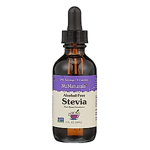 NuNaturals Liquid Stevia, Sugar-Free Sweetener, Plant-Based Sugar Substitute, Zero Calorie, Unflavored, Alcohol Free, 2oz