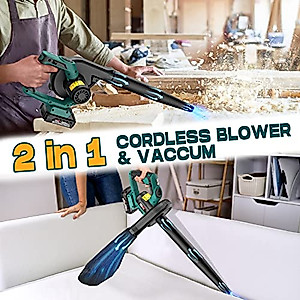 NEU MASTER 20V Leaf Blower Cordless, Mini Electric Leaf Blower Battery Powered, 7 Speed Handheld Leaf Blower and Vacuum with 2.0 Battery & Charger for Lawn Care, Patio, Yard, Jobsite