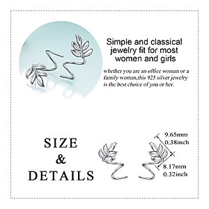 Leaf Crawler Earrings Sterling Silver Leaves Wrap Earrings Leaf Cuff Earrings Stud Ear Climber Ear Gifts for Women Teen Girls