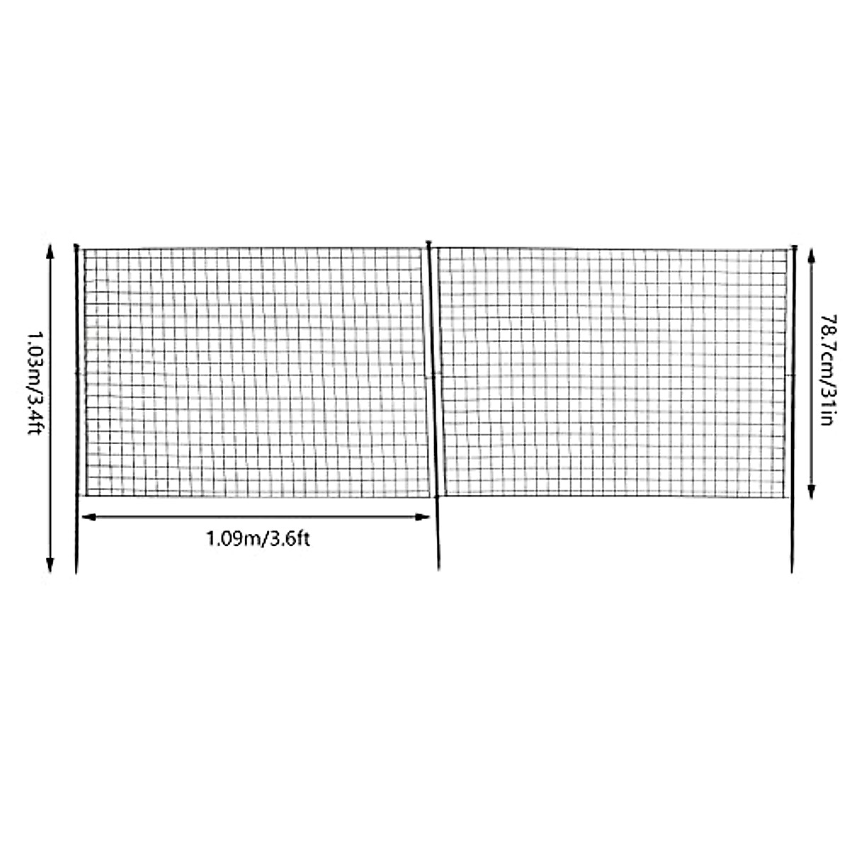 Garden Fence Pannels and Gate Bundle, Heavy Duty Tall Outdoor Landscape Patio Yard Fencing Border Animal Barrier Decorative Metal Fence,36in (L) x 44in (H), Underground(8 Panels 9 Stakes in a Set)