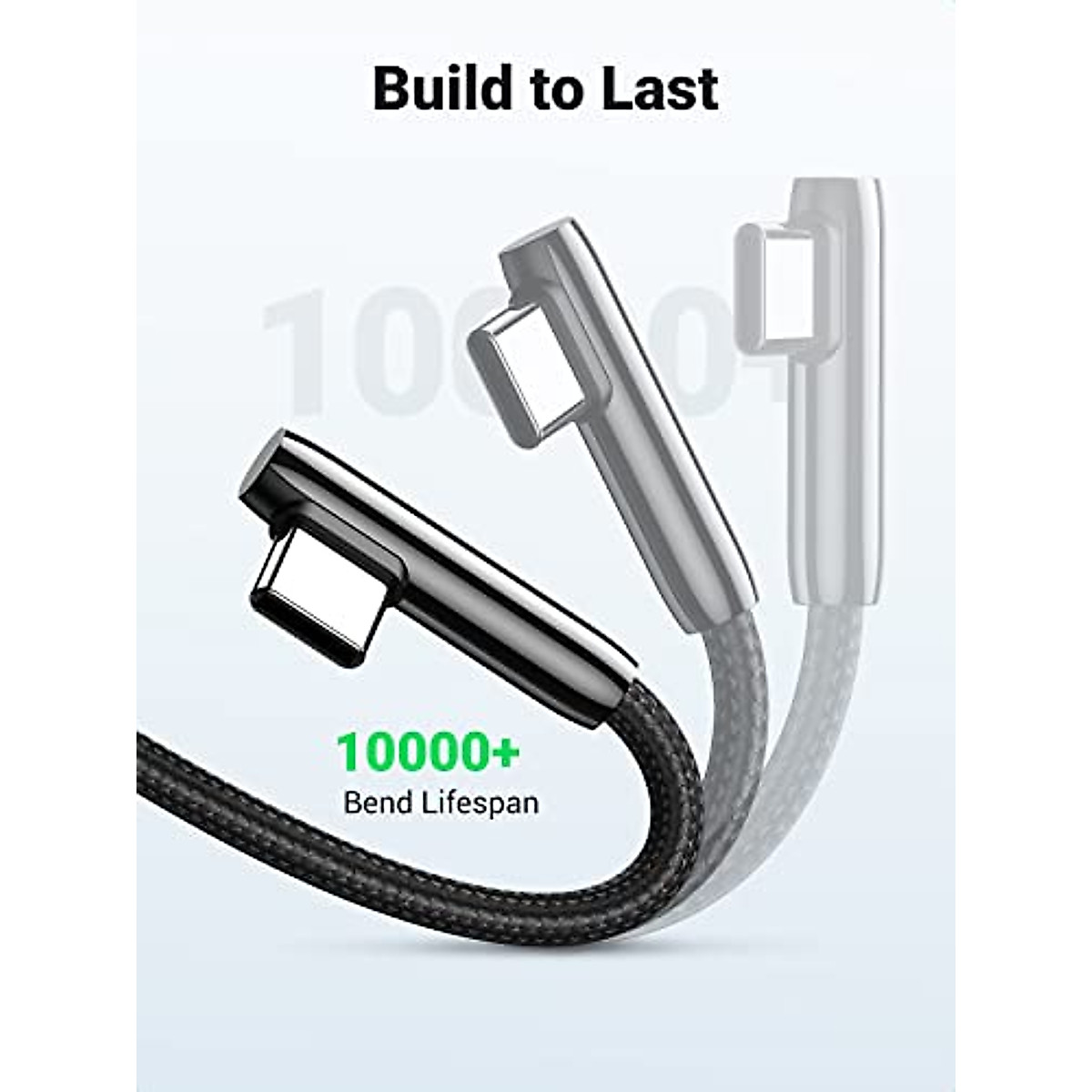 UGREEN USB C Cable Right Angle USB A to USB C Cable Braided Cord Compatible with iPad Pro, Air, Pixel, Galaxy S10 S10+ A13, Honor Note 20, LG V60/50, etc.3.3FT