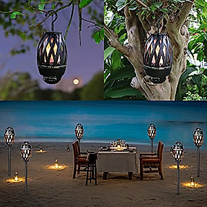 Outdoor Bluetooth Speaker, Gifts for Men Women Dad Mom, ANERIMST Waterproof Wireless Torch LED Light, Flame Speaker for Camping Accessories Home Gadgets, Loud Sound, 24H Playtime, Black, 1 Pack