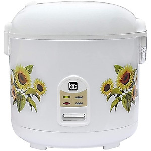 Bene Casa - Non-stick Thermal Rice Cooker with Steamer Tray (11.5" x 12") - Features a Cool-touch Exterior and an Auto Shut-off Feature - Dishwasher Safe Inner Pot