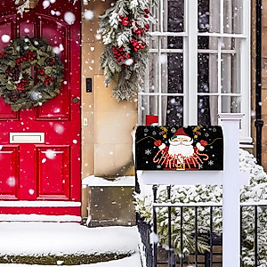 Merry Christmas Mailbox Cover 21x18 Inch, Christmas Santa Claus Post Letter Box Covers, New Year Holiday Xmas Magnetic Waterproof Mail Wraps for Outdoor Yard Garden Standard Mailbox Decor