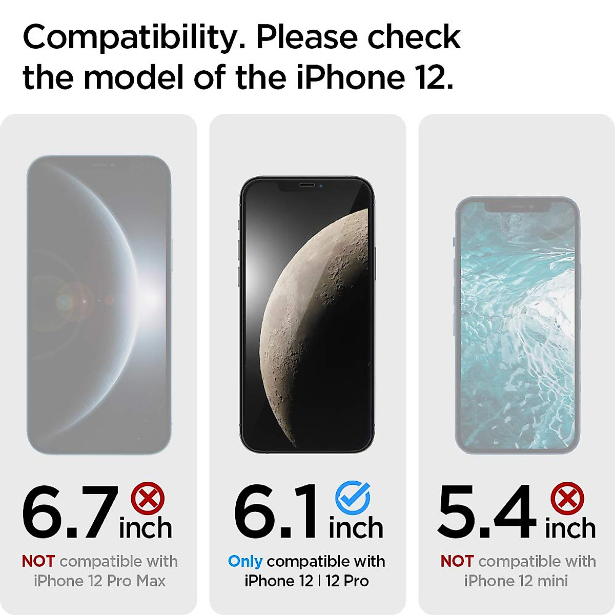 Spigen Tempered Glass Screen Protector [GlasTR EZ FIT] Designed for iPhone 12 Pro/iPhone 12 - Sensor Protection / 2 Pack