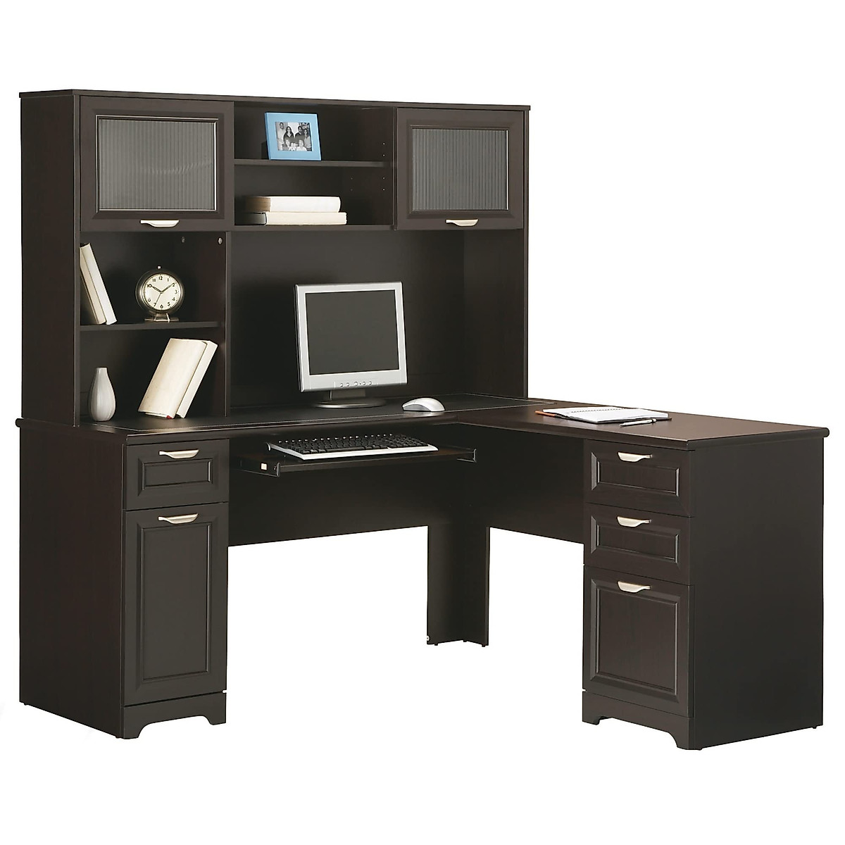 Realspace® Magellan 59"W L-Shape Corner Computer Desk, Espresso