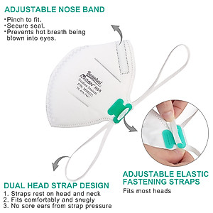 LotFancy NIOSH N95 Mask, 20PCS Particulate Respirator, N95 Face Mask for Construction, Cleaning, Disposable Air Filter Masks against Dust, Pollution, Particle, Smoke