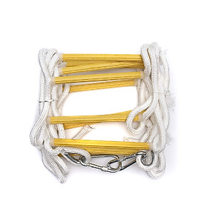 Emergency Fire Escape Ladder Flame Resistant Safety Rope Ladder with Hooks Fast to Deploy & Easy to Use Compact & Easy to Store Withstand Weight up to 900 pounds (13ft