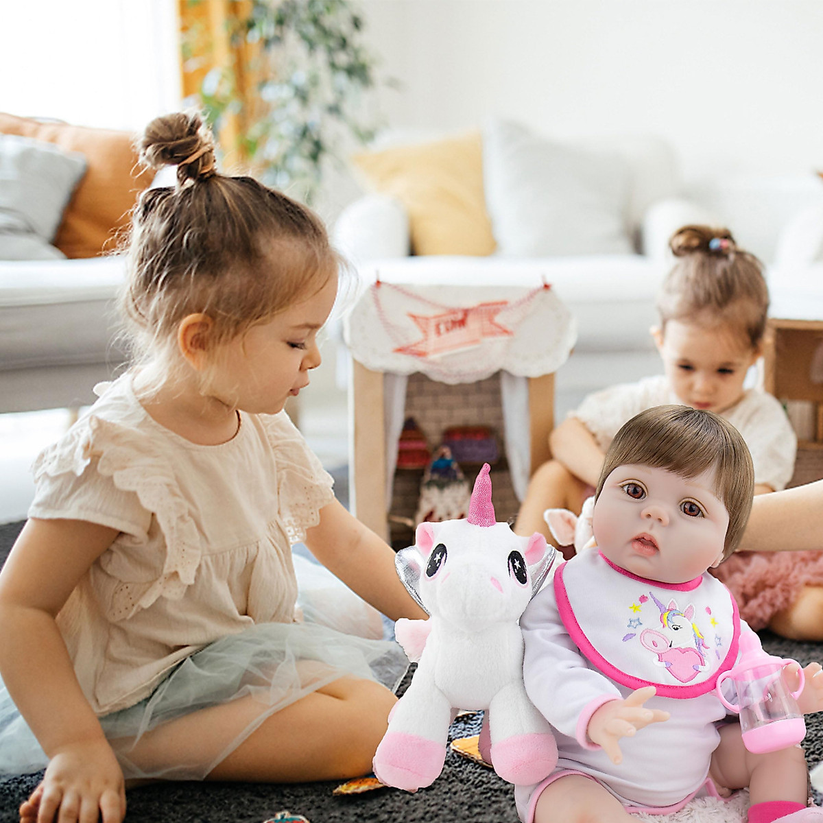 Milidool Reborn Baby Dolls Girl 22 inch Realistic Newborn Baby Girls Lifelike Weighted Baby Girl Dolls Lifelike Baby Toddler Doll with Owl Toy Gifts Set for Kids 3 Year Old