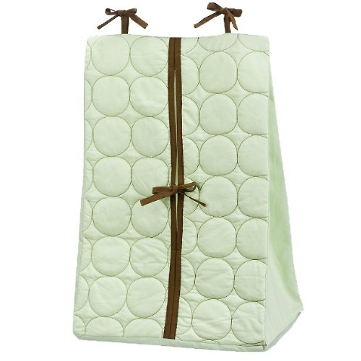 Bacati - Quilted Circles Lime/Chocolate Diaper Stacker