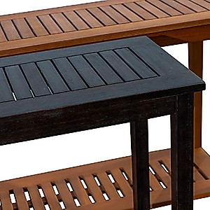 DTY Outdoor Living Longs Peak Eucalyptus Console Table, Espresso
