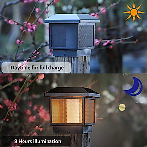Glintoper 2 Pack Solar Fence Post Lights Outdoor, Solar Powered Post Cap Lights, High Brightness SMD LED Decorative Lighting Waterproof for 4x4, 5x5 or 6x6 Wood Posts, Patio Yard Landscape Decor