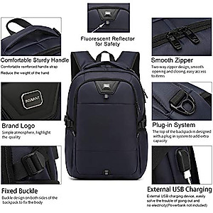 INSAVANT Laptop Backpack 17 Inch Water Resistant Backpacks Durable College Travel Daypack Anti Theft with USB Charging Port Best Gift for Men Women(17 Inch, Dark Blue)