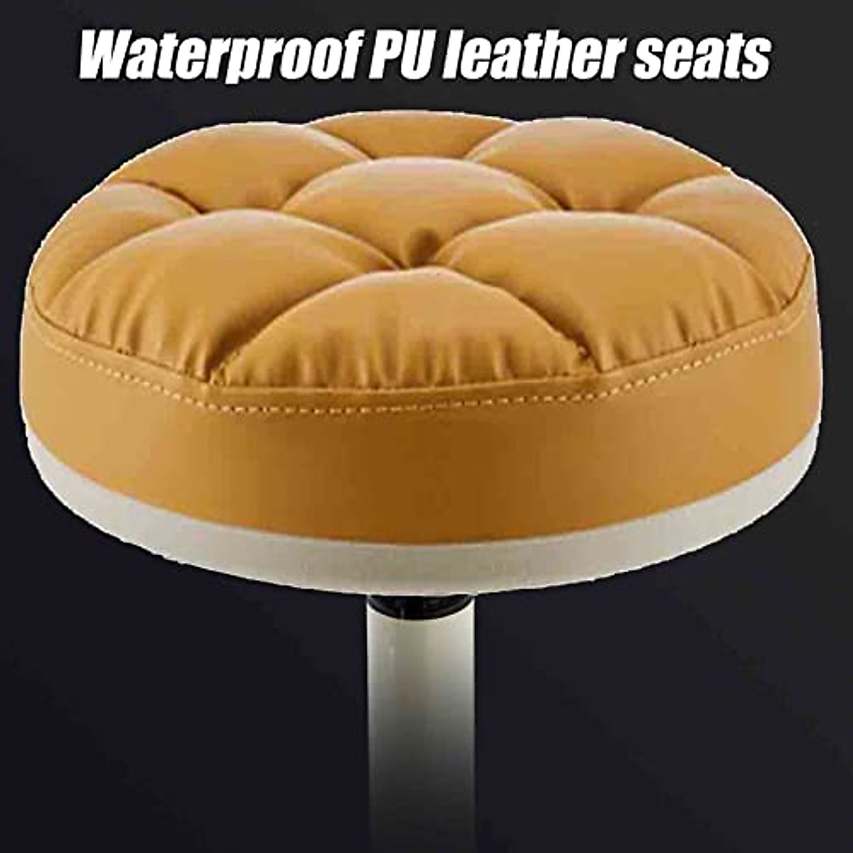 LWBLJX Roll Bar Stool with 360° Swivel Wheels, Medical Counter Beauty Salons Round Chair, PU Leather Seat and Foot Pedals, Adjustable 46-59 cm(Color:Black)