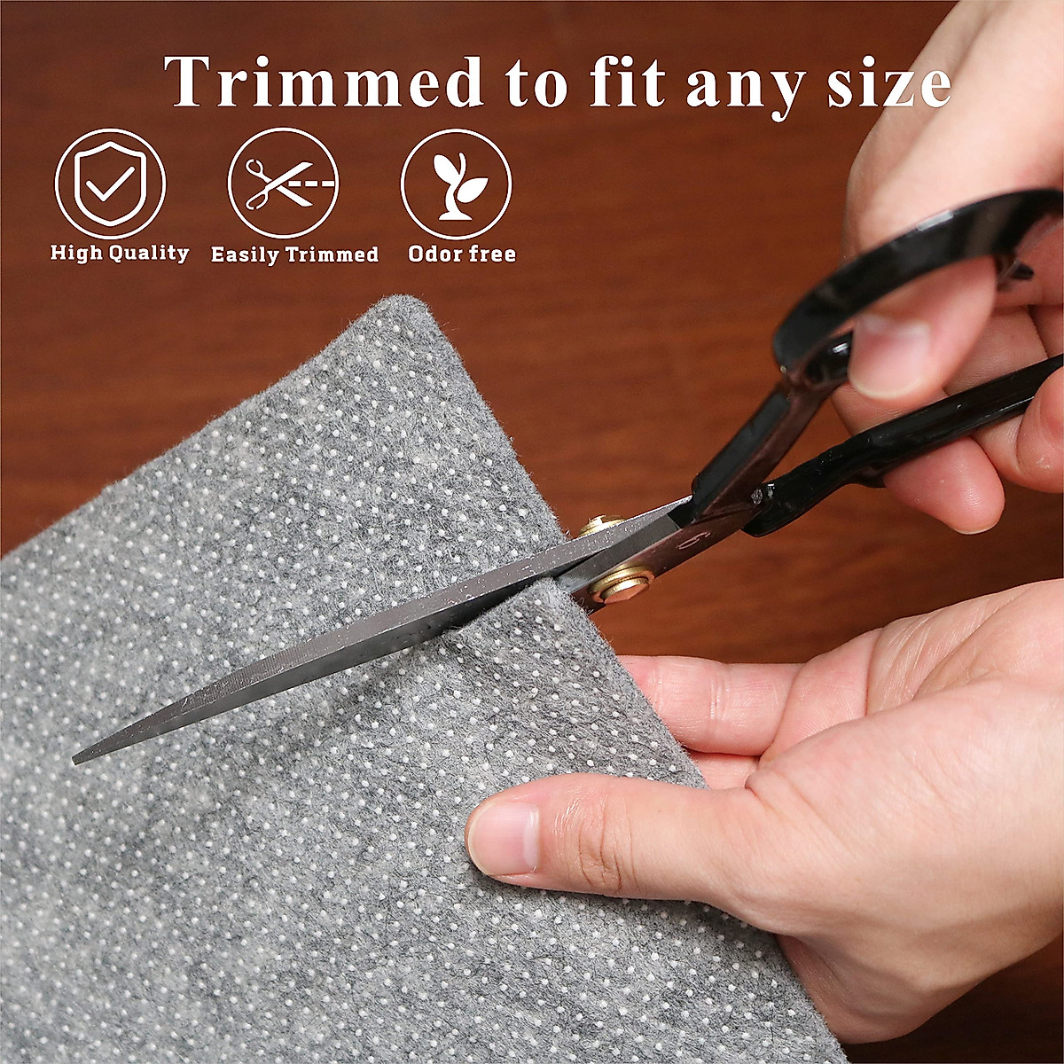 Non-Slip Area Rug Pad 2'x6', 1/3" Thick Dual Surface-Felt+Rubber. Premium Carpet Mat - Safe for All Floors and Finishes, Adds Comfort and Protection, Extra Strong Grip - Many Custom Sizes.