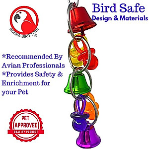 1235 Bell Pull Bonka Bird Toys Durable Colorful Rings Pacifier Budgie Cockatiel Parakeet Lovebird