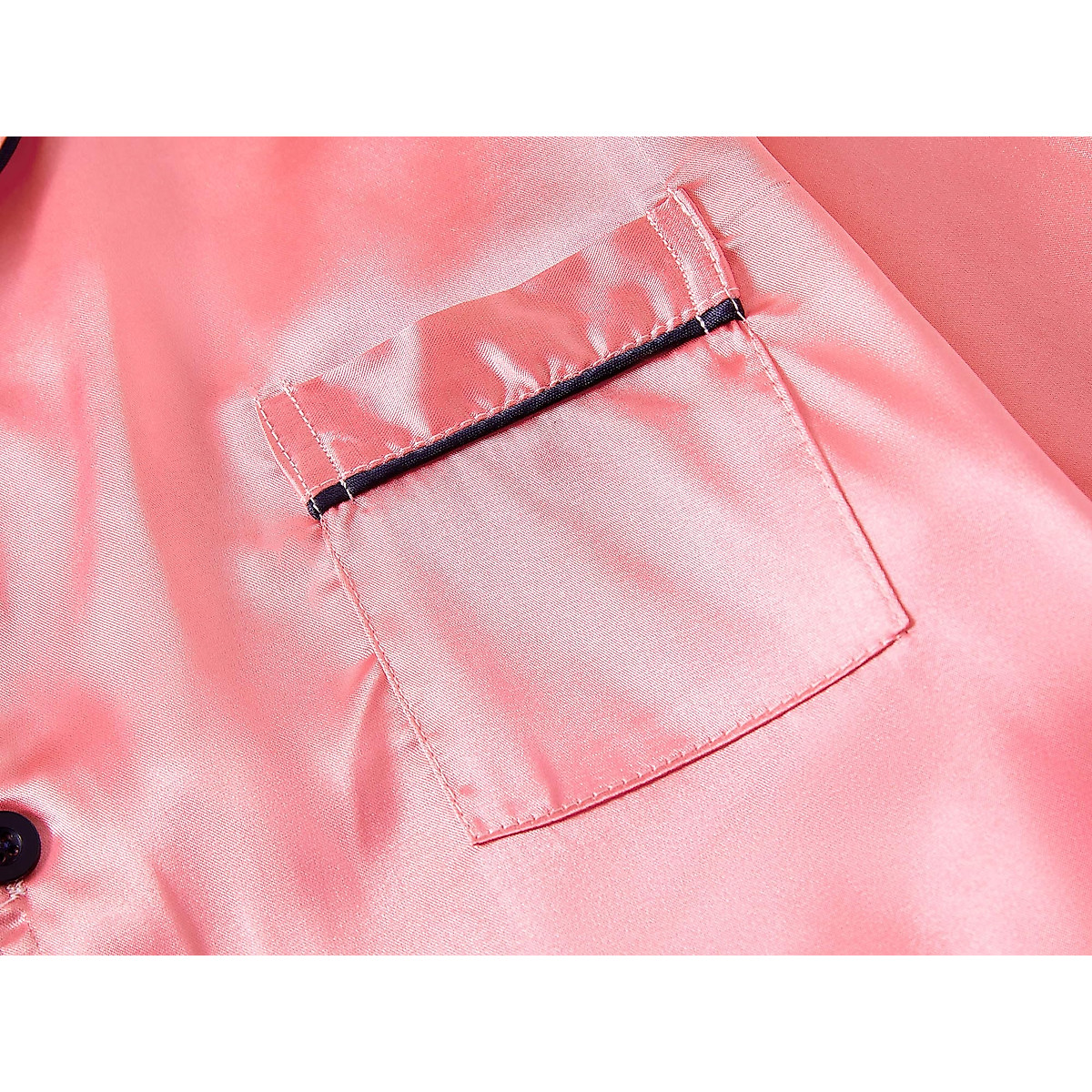 Beezizac Little & Big Girls Pajama Set Size 8 - Coral Satin Silky Cute Fall Winter Long Outfit