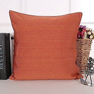 Deconovo Wooden Pattern Pillow Cover Cushion Cover for Car 18x18 inch,Orange