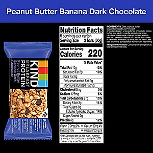 KIND Breakfast, Healthy Snack Bar, Peanut Butter Banana Dark Chocolate, Gluten Free Breakfast Bars, 8g Protein, 1.76 OZ Packs (6 Count)