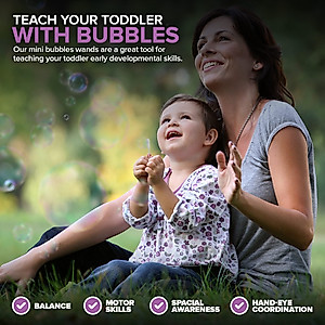 Wedding Bubbles Bulk - White Star Top Wands (100 Count) Individual Mini Bubble Wand Favors for Weddings, Celebration Party Favor for Guests - Stock Your Home