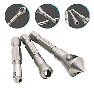 DOITOOL 3pcs Kit Slot Countersink Bit Deburring Tools Cutters Carpentry Wood Practical Chamfer Bits Steel Chamfering for Heads Tool Hole Metal Precision Opener Single-end Drill