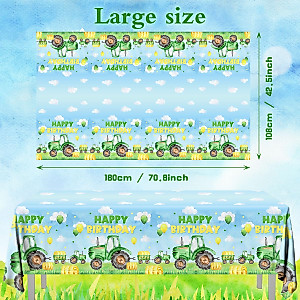 Pymurod Tractor Birthday Party Supplies 3pcs Tractor Tablecloths Tractor Birthday Table Cloth Tractor Table Cover for Kids Birthday Party Baby Shower Tractor Birthday Party Favors