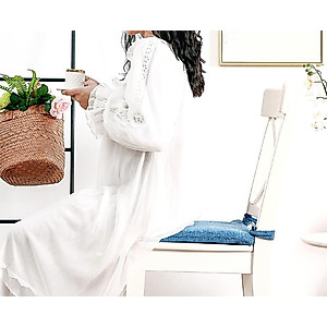 Dining Chair Cushions with Ties Set of 4,Cotton and Linen Washable Square Chair Pads with Straps Comfort and Softness Seat Cushions for Kitchen Office Chairs Living Room,18" x 18" (Beige)