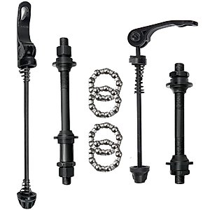 MOONDKIST Bike Quick Releases Set, 1 Pair MTB Quick Release Bicycle Hub Road Mountain Bike Front & Rear Axle Hollow Shaft Set with 25mm Wheel Hub Steel Ball for Road Bike, Mountain Bike