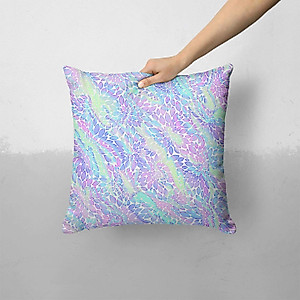 iiRov Iridescent Dahlia v3 - Custom Decorative Home Decor Indoor or Outdoor Throw Pillow Cover for Sofa, Bed or Couch Cushion (Pillow CASE Cover ONLY)