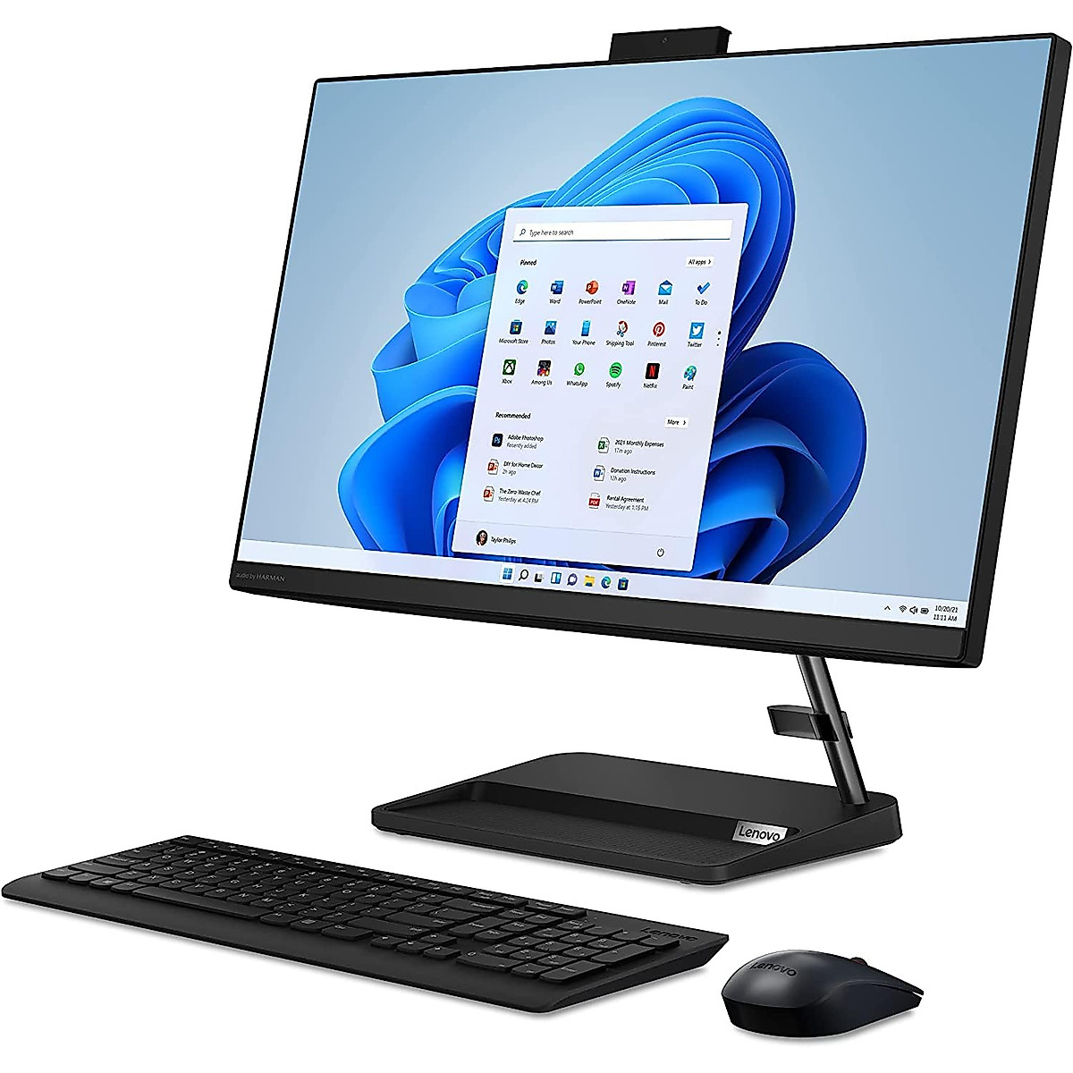 Lenovo IdeaCentre All-in-One Desktop 2023 New, 23.8" FHD IPS, Ryzen 3 5425U 4-Core, AMD Radeon Graphics, 16GB DDR4, 512GB SSD, Wi-Fi, RJ45 LAN, Windows 10 Home, Black, COU 32GB USB