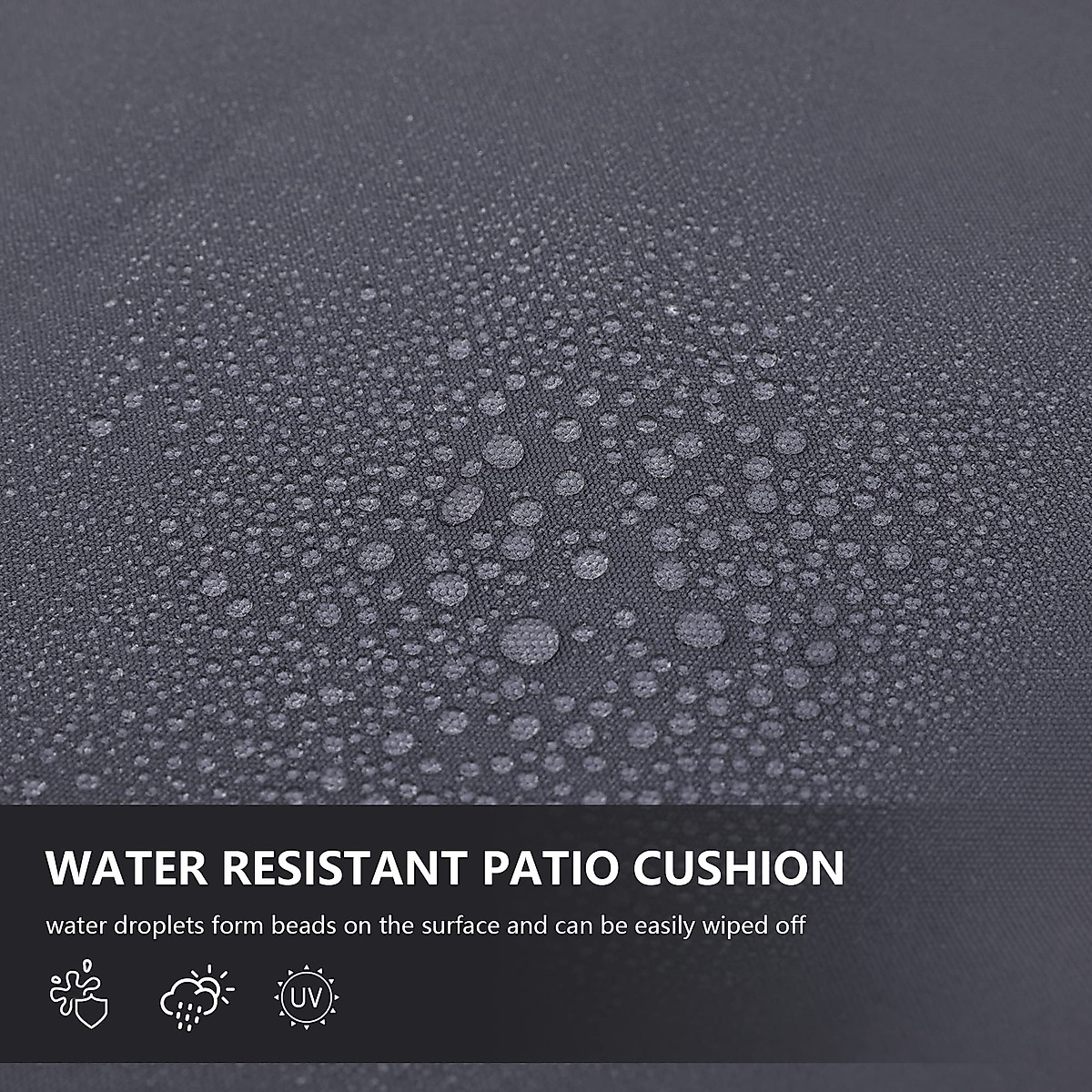 RACE LEAF Patio Seat Cushions 16"x18.5"x3" Square Corner - Set of 2, Grey - Indoor/Outdoor Chair Cushions with Invisible Zipper, Water-Resistant Chair Seat Cushion with Ties for Non-Slip Support