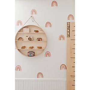 Modern Maxwell Wall Art Decals for Girls Nursery, Bedroom, Living Room “Rainbow Boho” Dot Room Sticker 32 Pieces